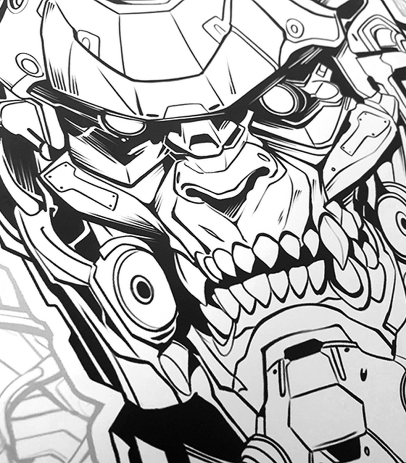 Tirage d’Art – Ork Cyborg – Golem Level Up